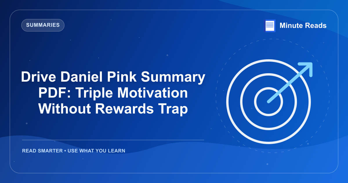 Drive Daniel Pink Summary PDF: Triple Motivation Without Rewards Trap — MinuteReads blog thumbnail