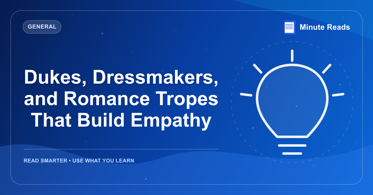 Dukes, Dressmakers, and Romance Tropes That Build Empathy — MinuteReads blog thumbnail