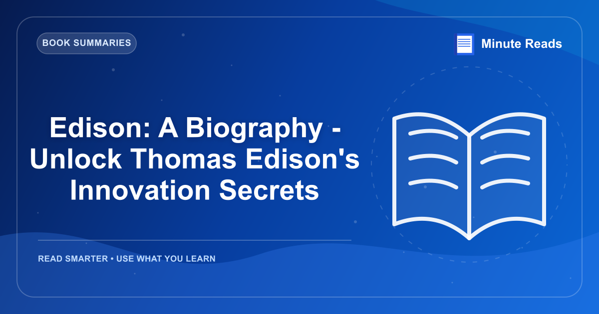 Edison: A Biography - Unlock Thomas Edison's Innovation Secrets — MinuteReads blog thumbnail