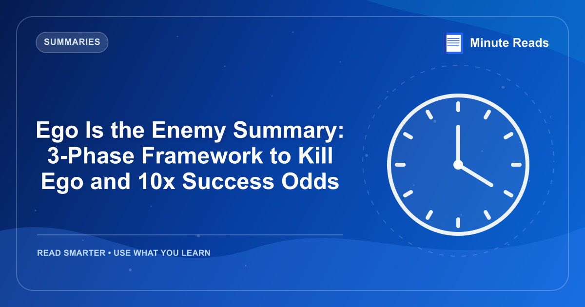 Ego Is the Enemy Summary: 3-Phase Framework to Kill Ego and 10x Success Odds — MinuteReads blog thumbnail