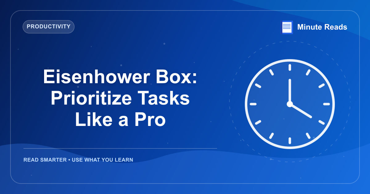Eisenhower Box: Prioritize Tasks Like a Pro — MinuteReads blog thumbnail