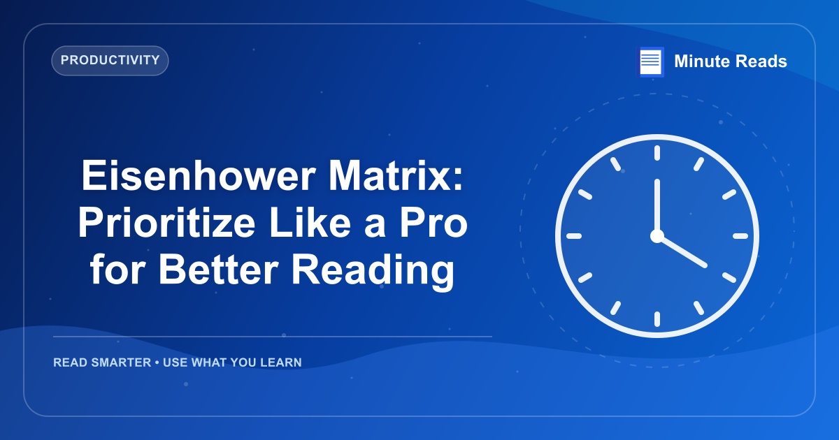 Eisenhower Matrix: Prioritize Like a Pro for Better Reading — MinuteReads blog thumbnail