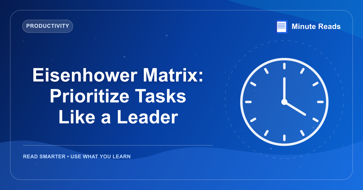 Eisenhower Matrix: Prioritize Tasks Like a Leader — MinuteReads blog thumbnail