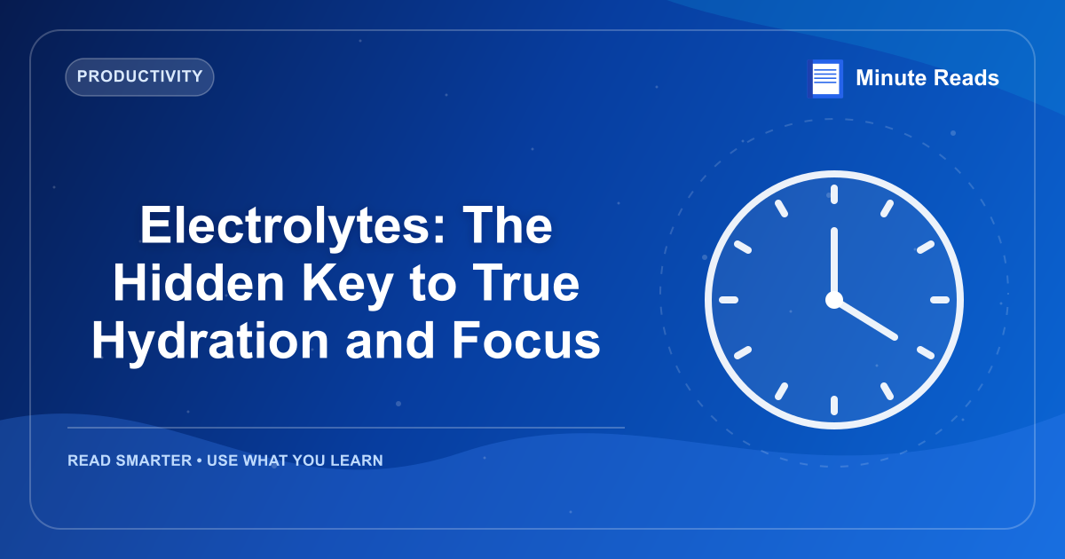 Electrolytes: The Hidden Key to True Hydration and Focus — MinuteReads blog thumbnail