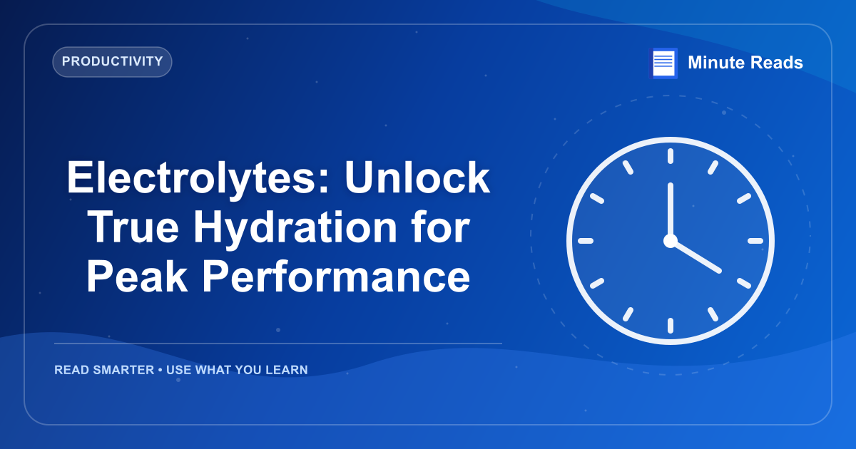 Electrolytes: Unlock True Hydration for Peak Performance — MinuteReads blog thumbnail