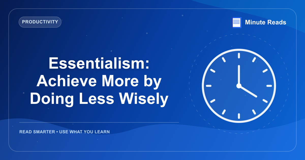 Essentialism: Achieve More by Doing Less Wisely — MinuteReads blog thumbnail