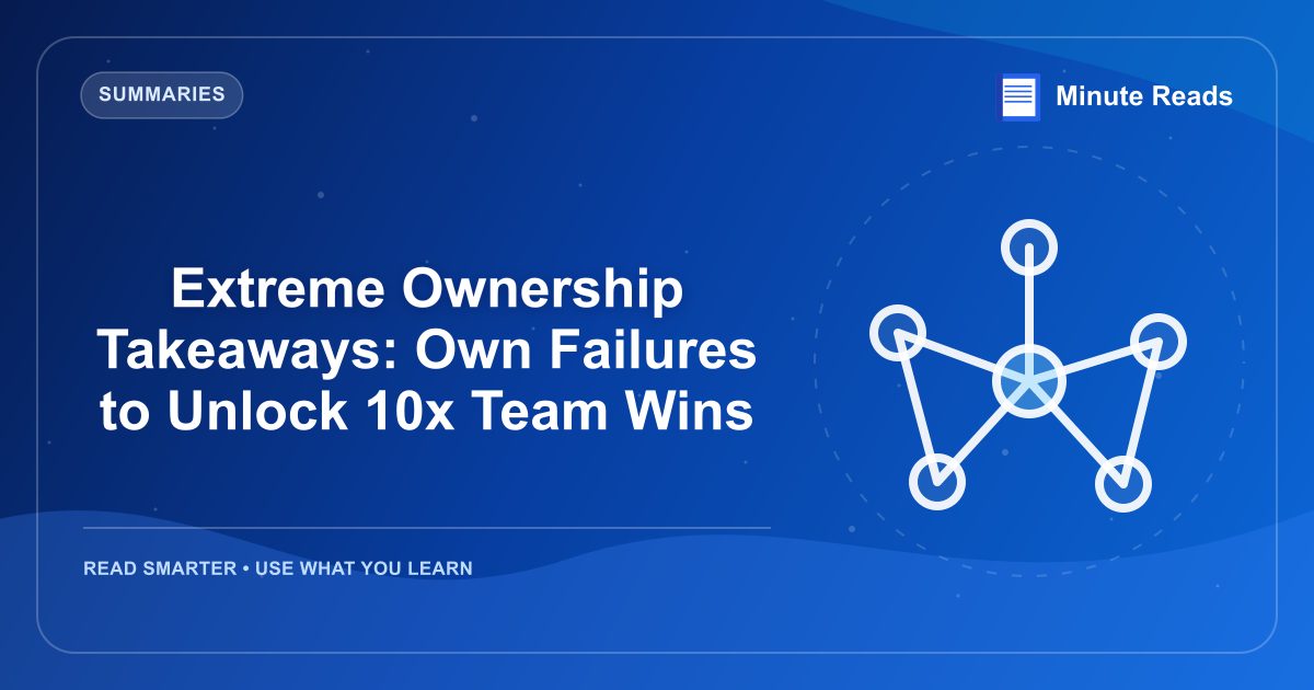 Extreme Ownership Takeaways: Own Failures to Unlock 10x Team Wins — MinuteReads blog thumbnail