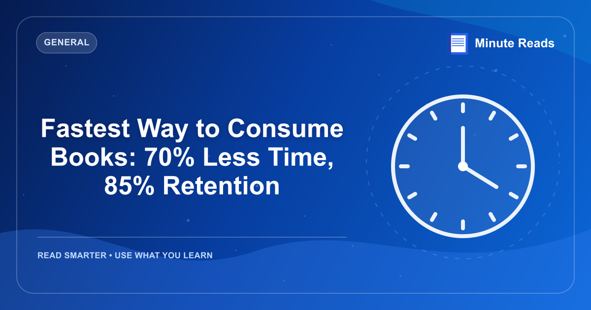 Fastest Way to Consume Books: 70% Less Time, 85% Retention — MinuteReads blog thumbnail