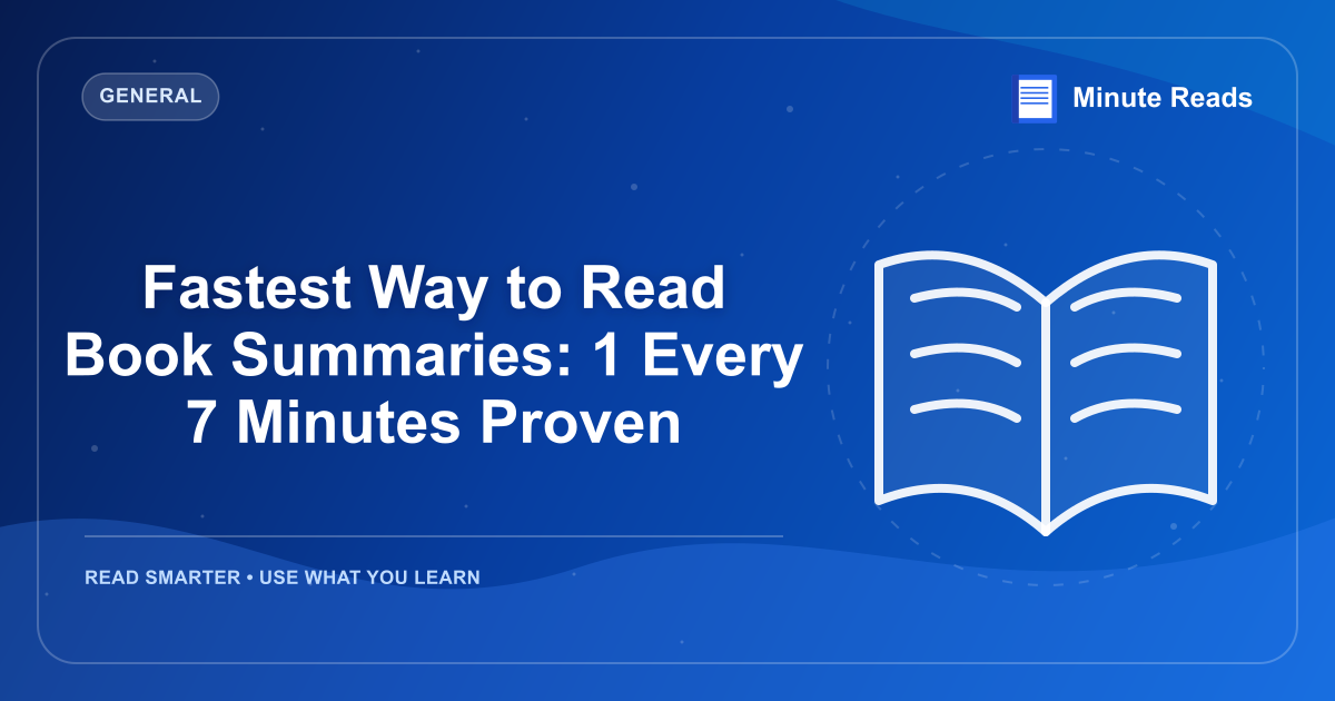 Fastest Way to Read Book Summaries: 1 Every 7 Minutes Proven — MinuteReads blog thumbnail