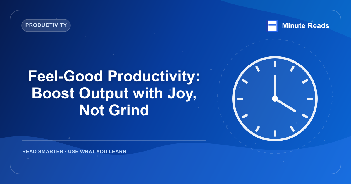 Feel-Good Productivity: Boost Output with Joy, Not Grind — MinuteReads blog thumbnail