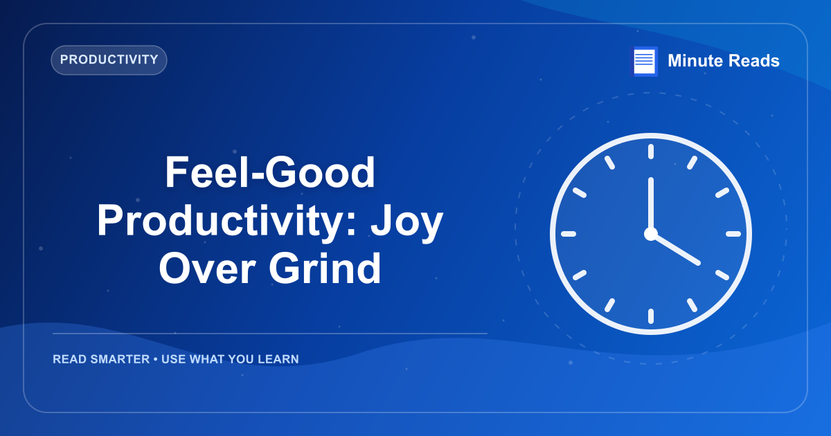 Feel-Good Productivity: Joy Over Grind — MinuteReads blog thumbnail