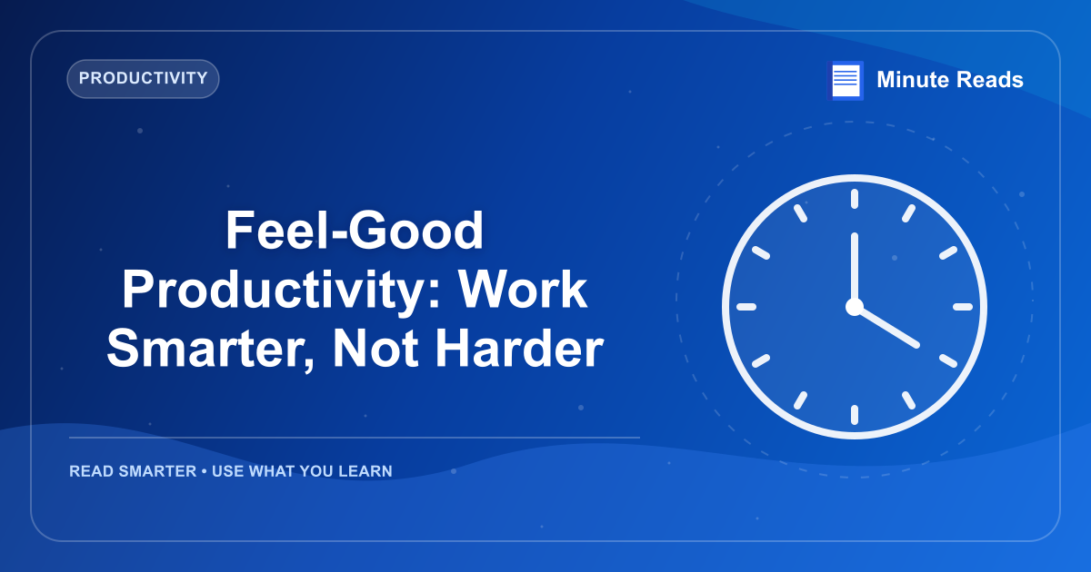 Feel-Good Productivity: Work Smarter, Not Harder — MinuteReads blog thumbnail