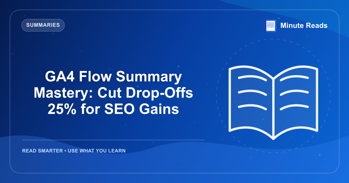 GA4 Flow Summary Mastery: Cut Drop-Offs 25% for SEO Gains — MinuteReads blog thumbnail