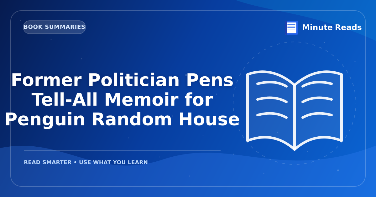Former Politician Pens Tell-All Memoir for Penguin Random House — MinuteReads blog thumbnail