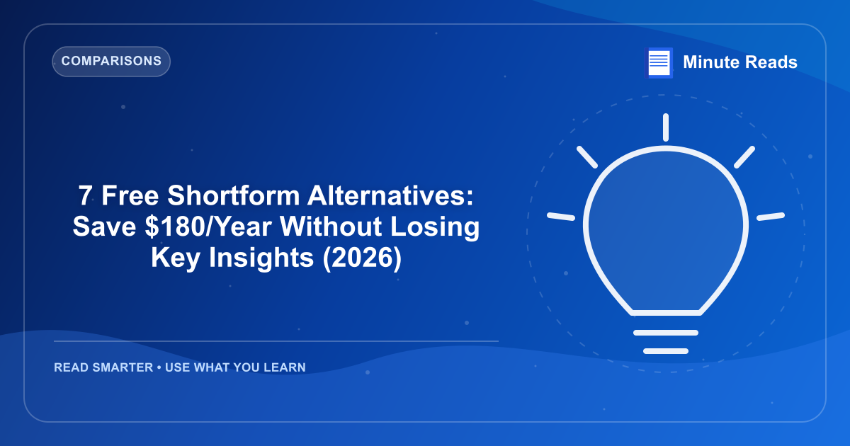 7 Free Shortform Alternatives: Save $180/Year Without Losing Key Insights (2026) — MinuteReads blog thumbnail