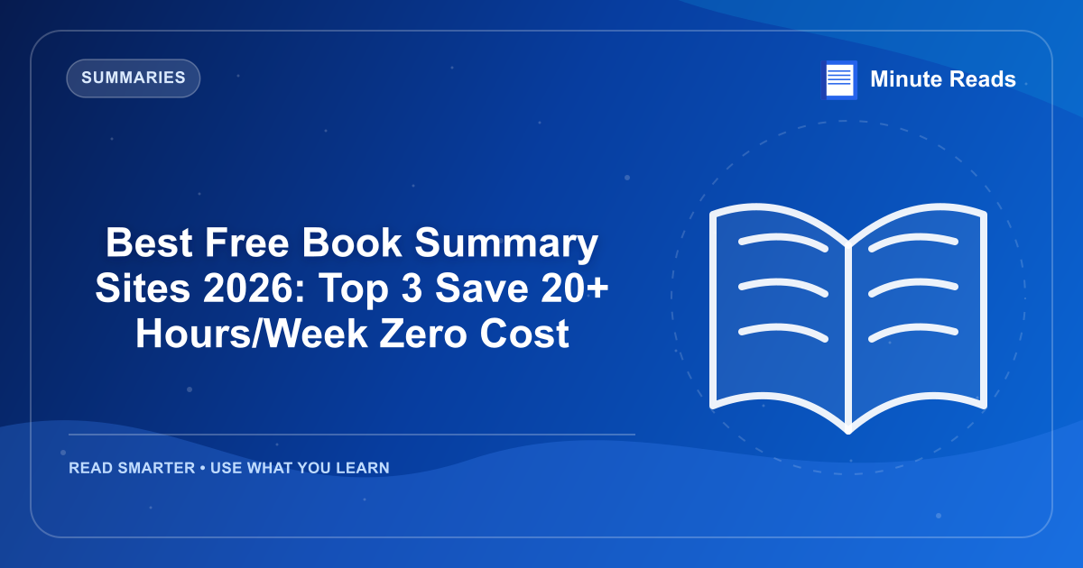Best Free Book Summary Sites 2026: Top 3 Save 20+ Hours/Week Zero Cost — MinuteReads blog thumbnail