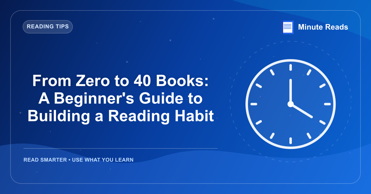 From Zero to 40 Books: A Beginner's Guide to Building a Reading Habit — MinuteReads blog thumbnail