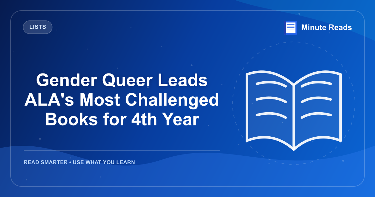 Gender Queer Leads ALA's Most Challenged Books for 4th Year — MinuteReads blog thumbnail