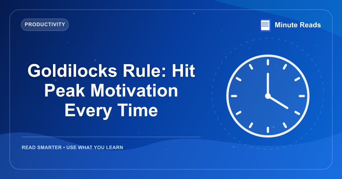 Goldilocks Rule: Hit Peak Motivation Every Time — MinuteReads blog thumbnail
