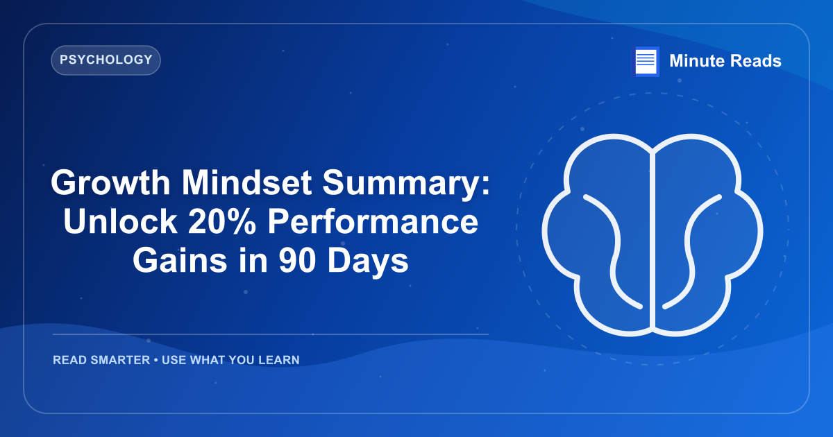 Growth Mindset Summary: Unlock 20% Performance Gains in 90 Days — MinuteReads blog thumbnail