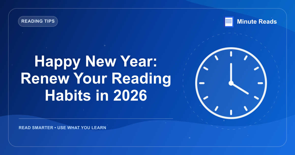 Happy New Year: Renew Your Reading Habits in 2026 — MinuteReads blog thumbnail