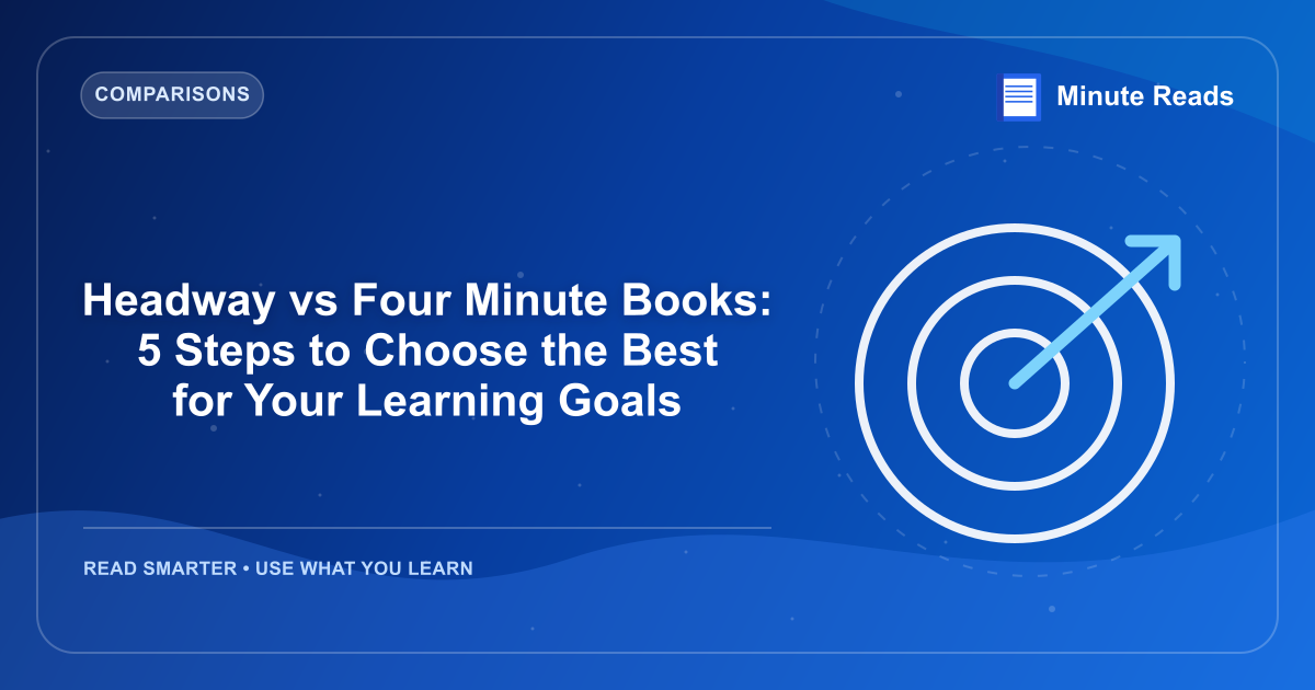 Headway vs Four Minute Books: 5 Steps to Choose the Best for Your Learning Goals — MinuteReads blog thumbnail