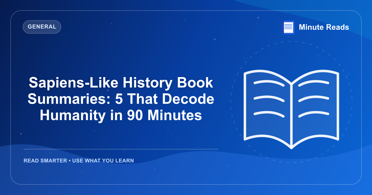 Sapiens-Like History Book Summaries: 5 That Decode Humanity in 90 Minutes — MinuteReads blog thumbnail