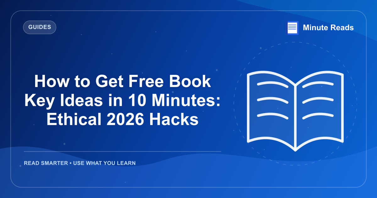 How to Get Free Book Key Ideas in 10 Minutes: Ethical 2026 Hacks — MinuteReads blog thumbnail