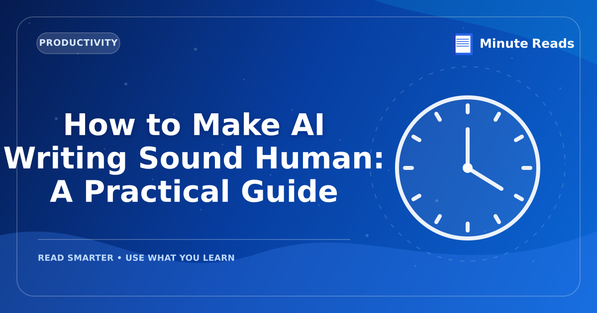 How to Make AI Writing Sound Human: A Practical Guide — MinuteReads blog thumbnail