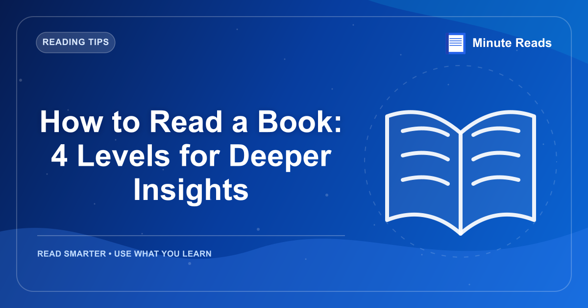 How to Read a Book: 4 Levels for Deeper Insights — MinuteReads blog thumbnail