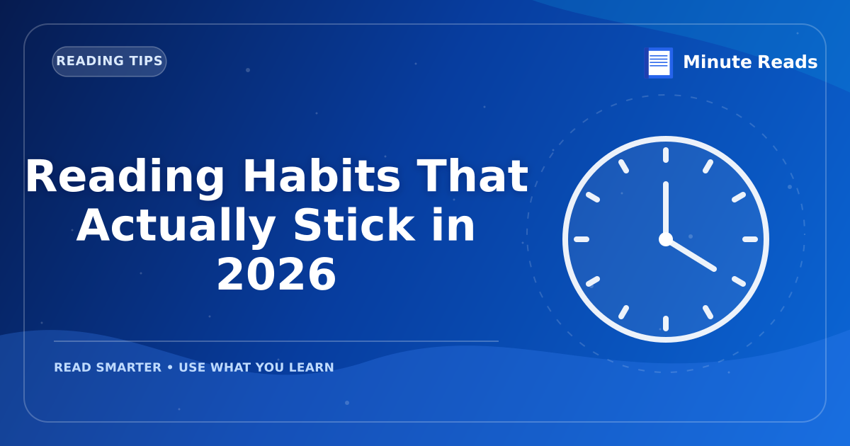 Reading Habits That Actually Stick in 2026 — MinuteReads blog thumbnail