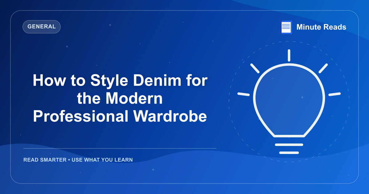 How to Style Denim for the Modern Professional Wardrobe — MinuteReads blog thumbnail