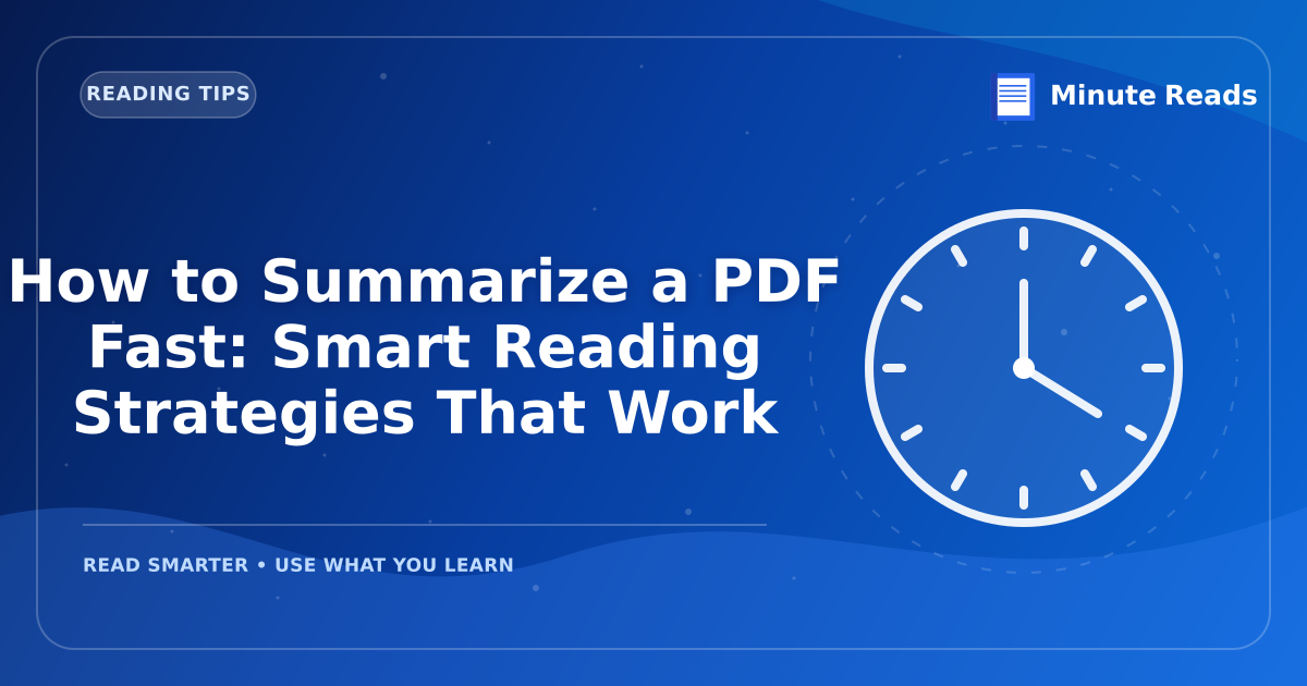 How to Summarize a PDF Fast: Smart Reading Strategies That Work — MinuteReads blog thumbnail