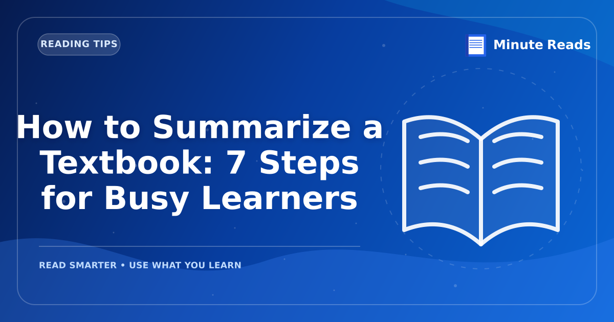How to Summarize a Textbook: 7 Steps for Busy Learners — MinuteReads blog thumbnail