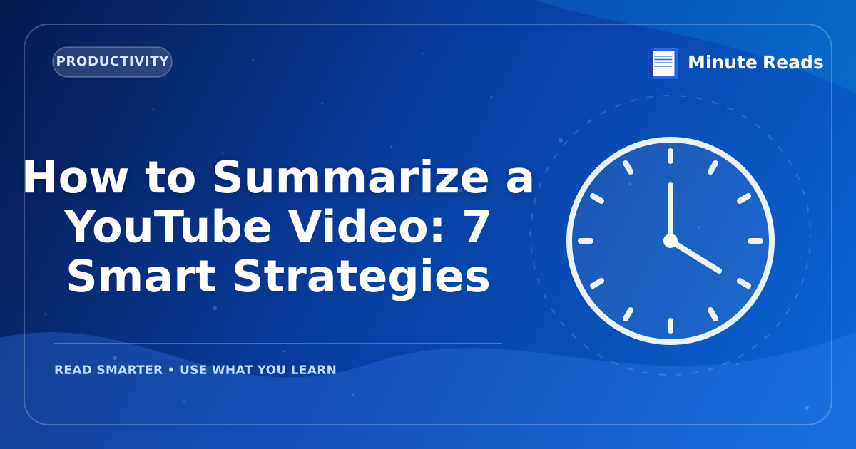 How to Summarize a YouTube Video: 7 Smart Strategies — MinuteReads blog thumbnail