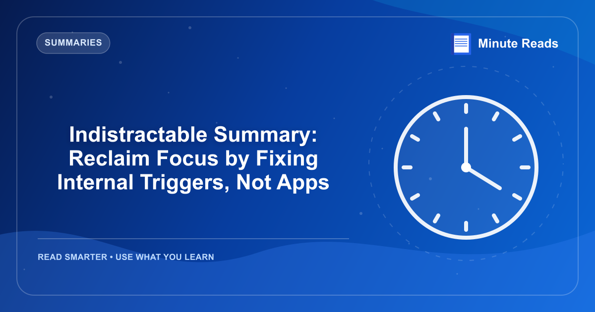 Indistractable Summary: Reclaim Focus by Fixing Internal Triggers, Not Apps — MinuteReads blog thumbnail