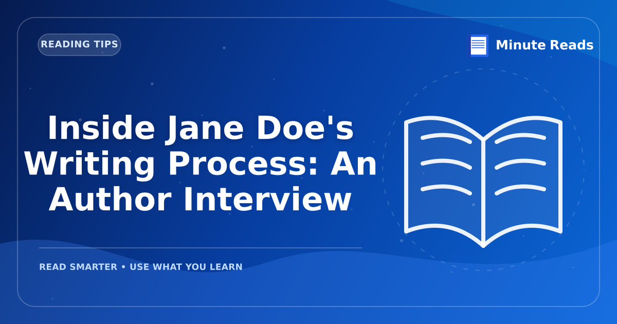 Inside Jane Doe's Writing Process: An Author Interview — MinuteReads blog thumbnail