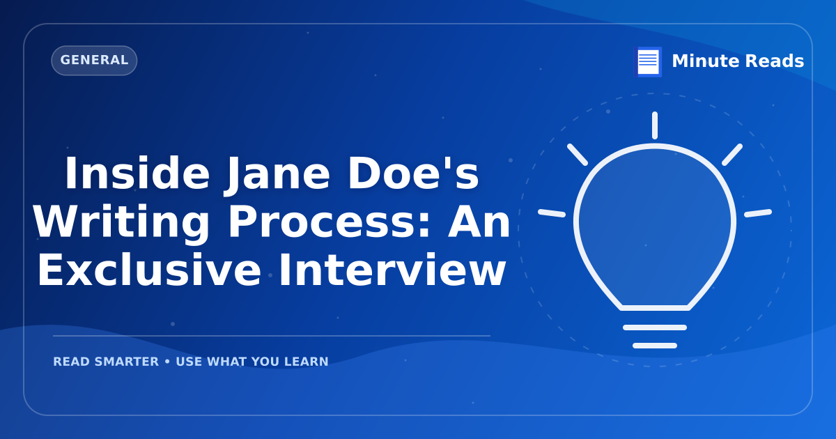 Inside Jane Doe's Writing Process: An Exclusive Interview — MinuteReads blog thumbnail