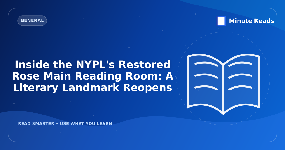 Inside the NYPL's Restored Rose Main Reading Room: A Literary Landmark Reopens — MinuteReads blog thumbnail