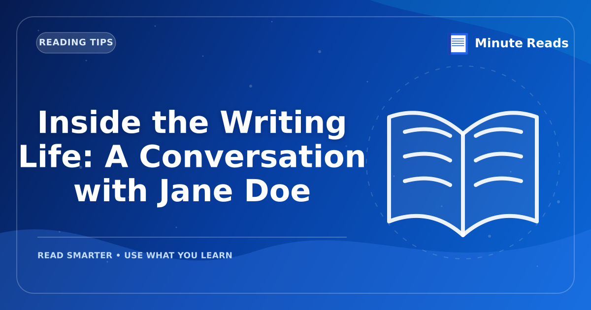 Inside the Writing Life: A Conversation with Jane Doe — MinuteReads blog thumbnail