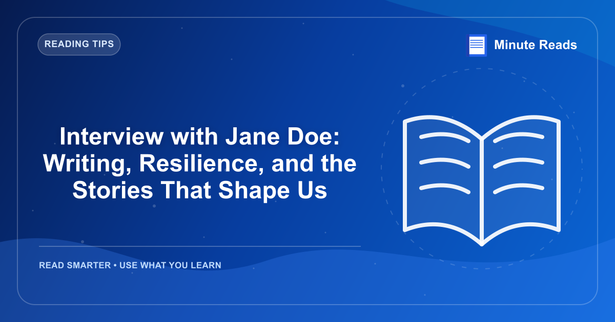 Interview with Jane Doe: Writing, Resilience, and the Stories That Shape Us — MinuteReads blog thumbnail