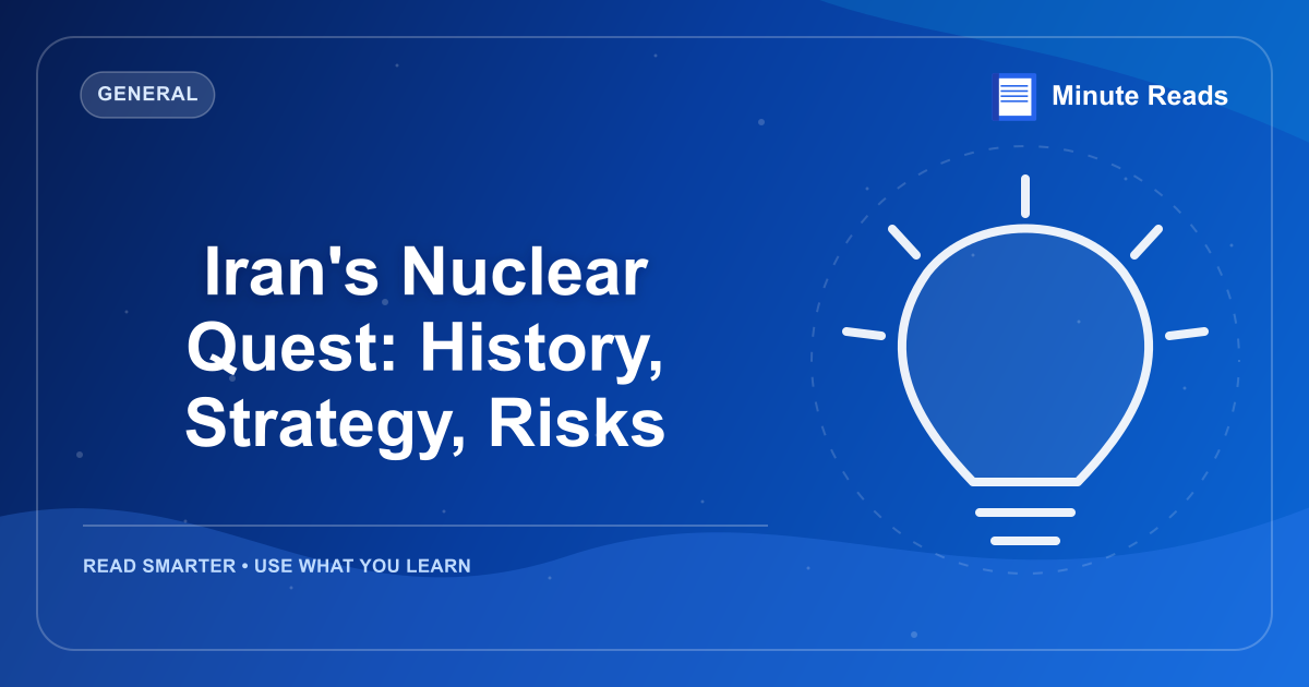Iran's Nuclear Quest: History, Strategy, Risks — MinuteReads blog thumbnail