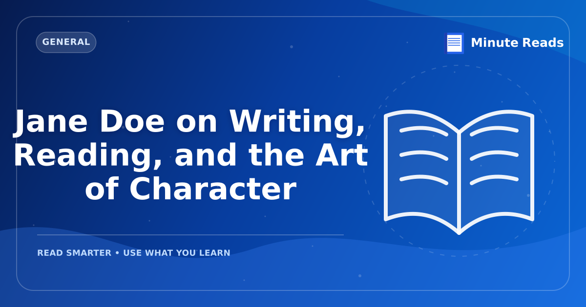 Jane Doe on Writing, Reading, and the Art of Character — MinuteReads blog thumbnail