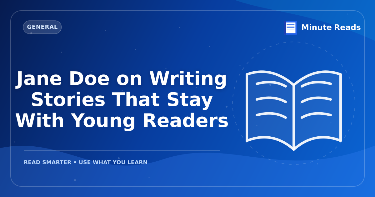 Jane Doe on Writing Stories That Stay With Young Readers — MinuteReads blog thumbnail