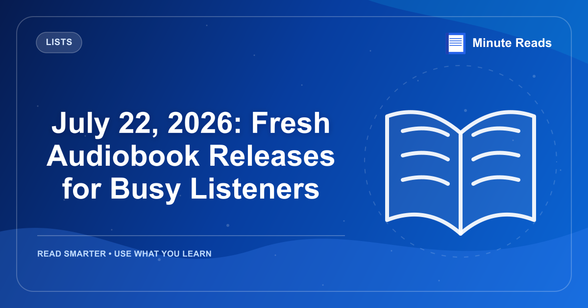 July 22, 2026: Fresh Audiobook Releases for Busy Listeners — MinuteReads blog thumbnail