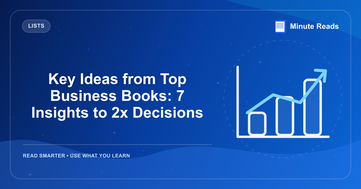 Key Ideas from Top Business Books: 7 Insights to 2x Decisions — MinuteReads blog thumbnail