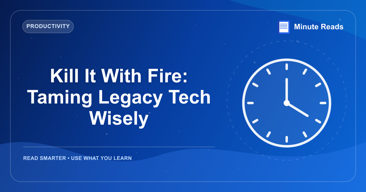 Kill It With Fire: Taming Legacy Tech Wisely — MinuteReads blog thumbnail