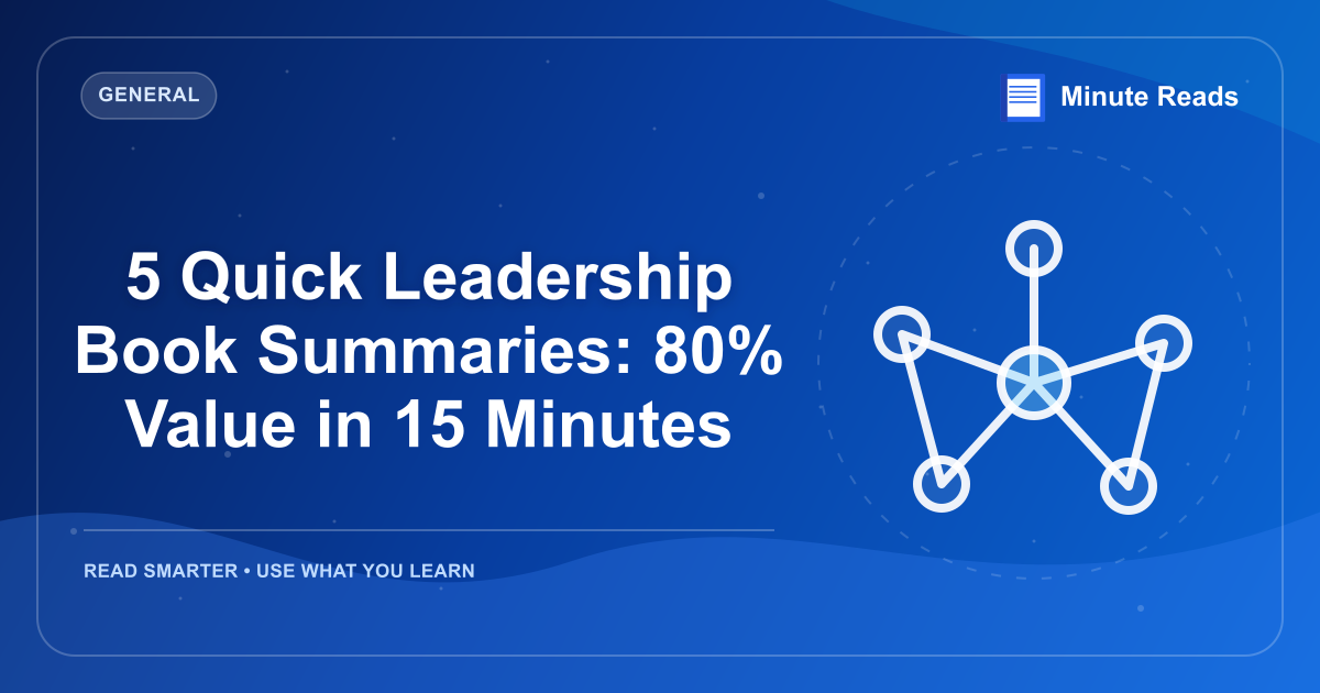5 Quick Leadership Book Summaries: 80% Value in 15 Minutes — MinuteReads blog thumbnail