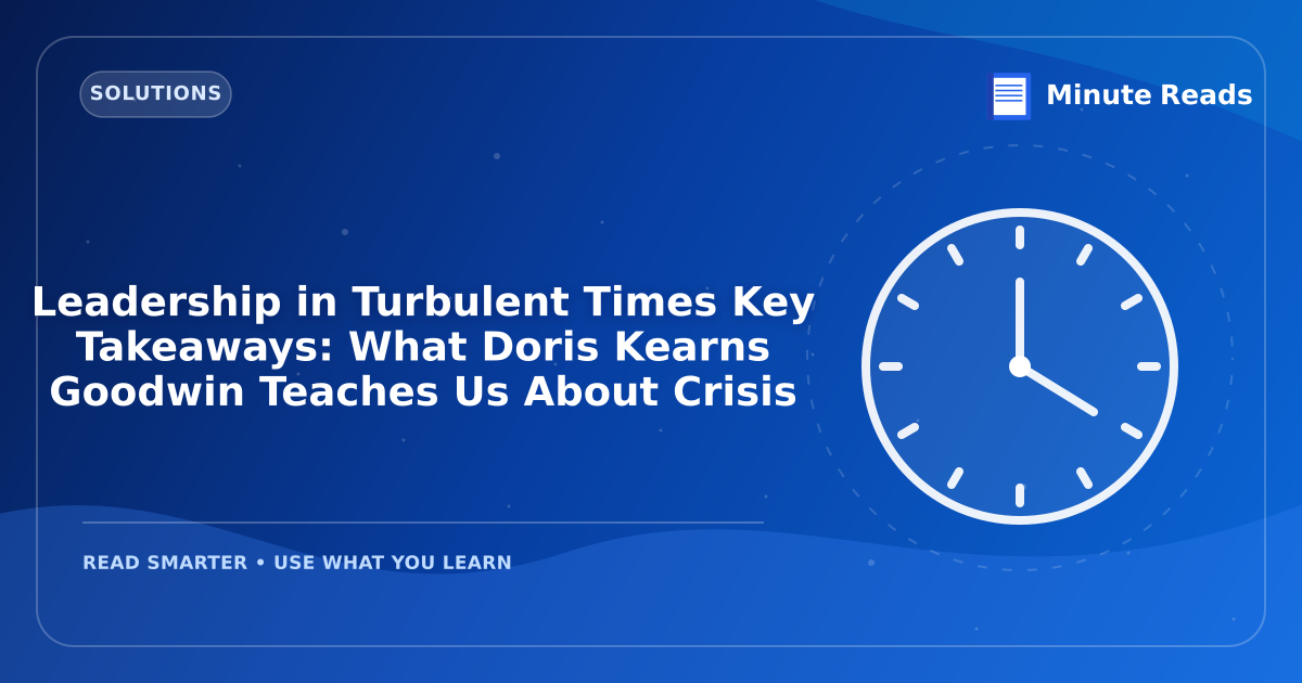 Leadership in Turbulent Times Key Takeaways: What Doris Kearns Goodwin Teaches Us About Crisis — MinuteReads blog thumbnail