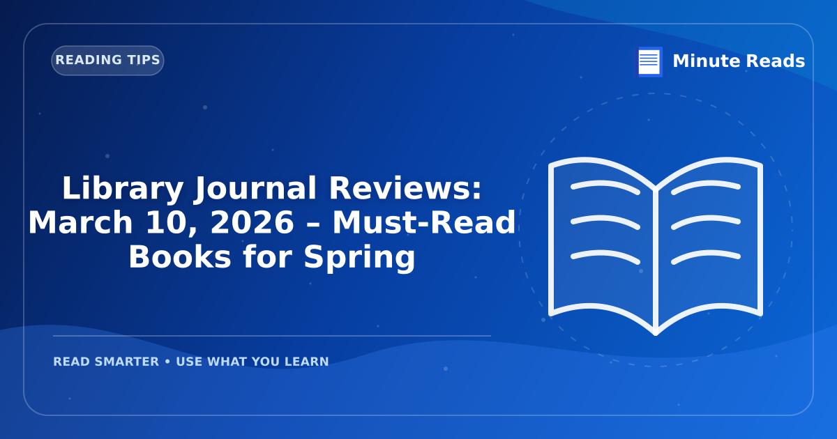 Library Journal Reviews: March 10, 2026 – Must-Read Books for Spring — MinuteReads blog thumbnail